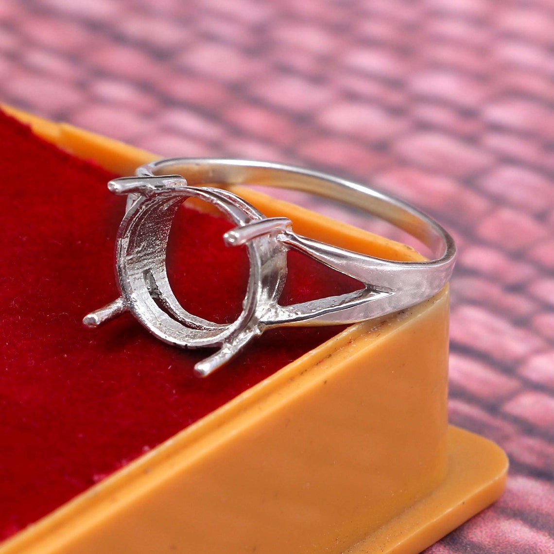 925 Sterling Silver Semi Mount Ring Round Setting Ring Etsy 925 Sterling Silver Semi Mount Ring Round Setting Ring Etsy