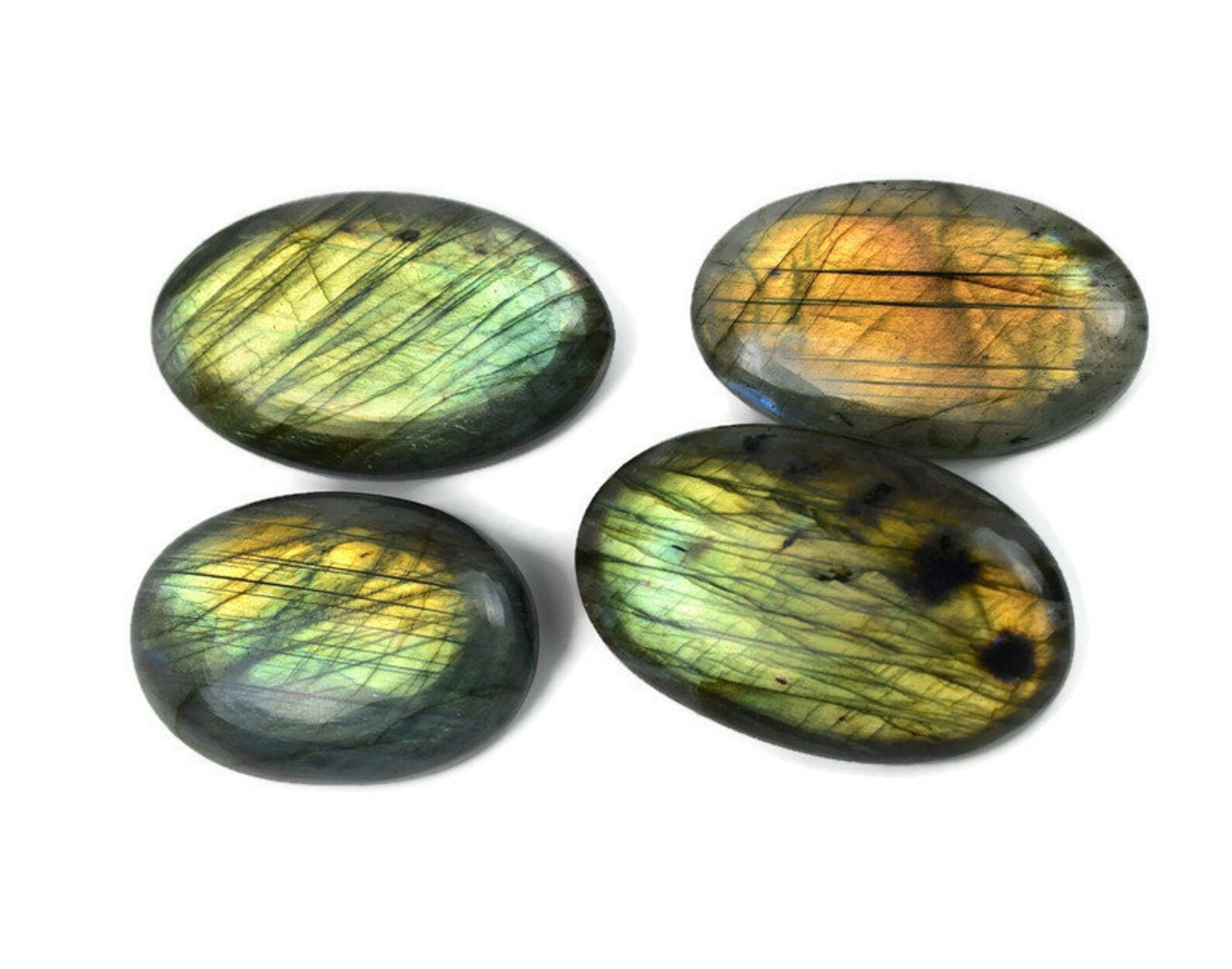 4Pcs Natural Yellow Labradorite Cabochon Labradorite Gemstone | Etsy