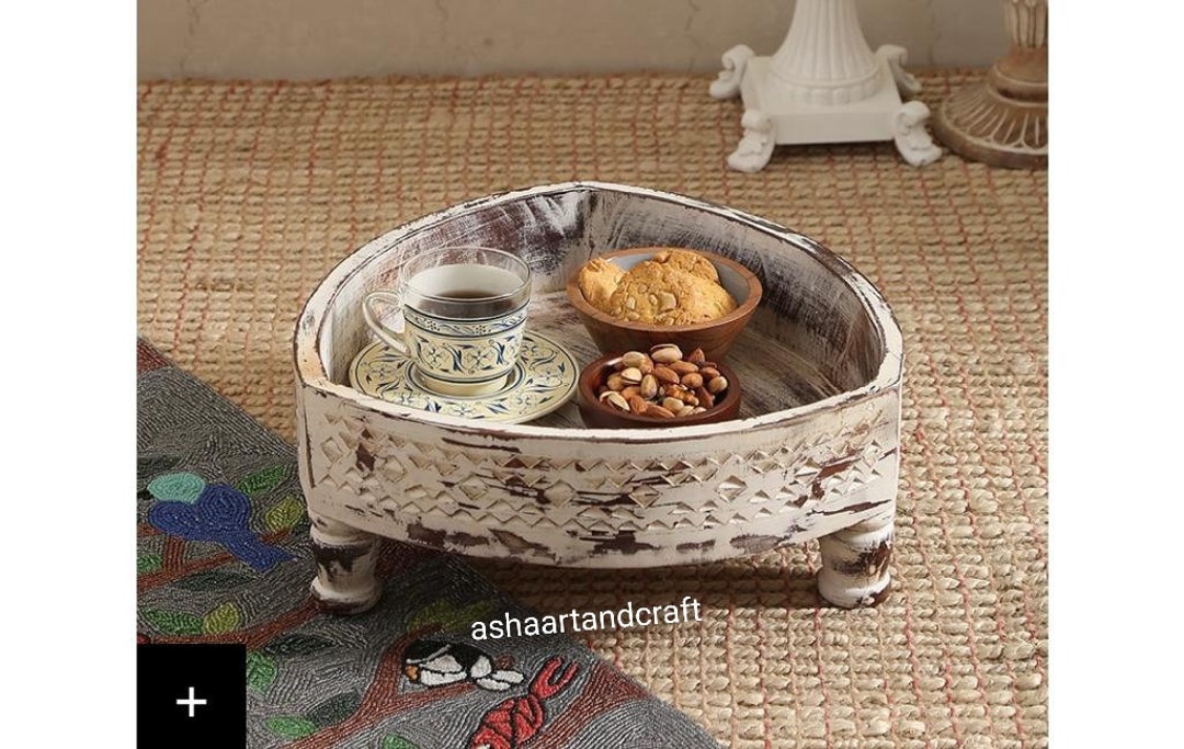 Indian Beautiful Wooden Carved Chakki Table, Grinder Coffee Table, Wood ...