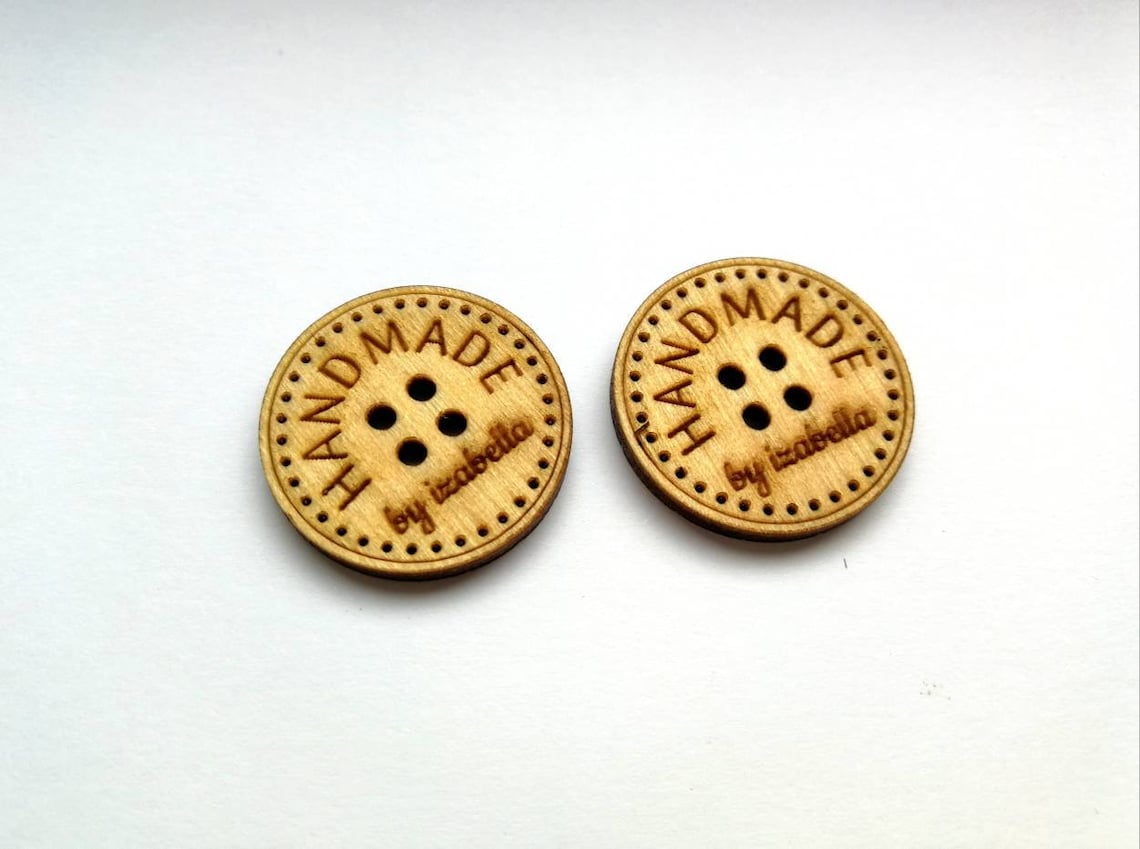 Personalized Wooden Buttons for Handmade Items / Set of 30 | Etsy
