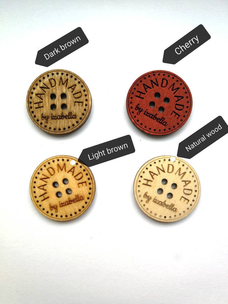 Personalized Wooden Buttons for Handmade Items / Set of 30 | Etsy
