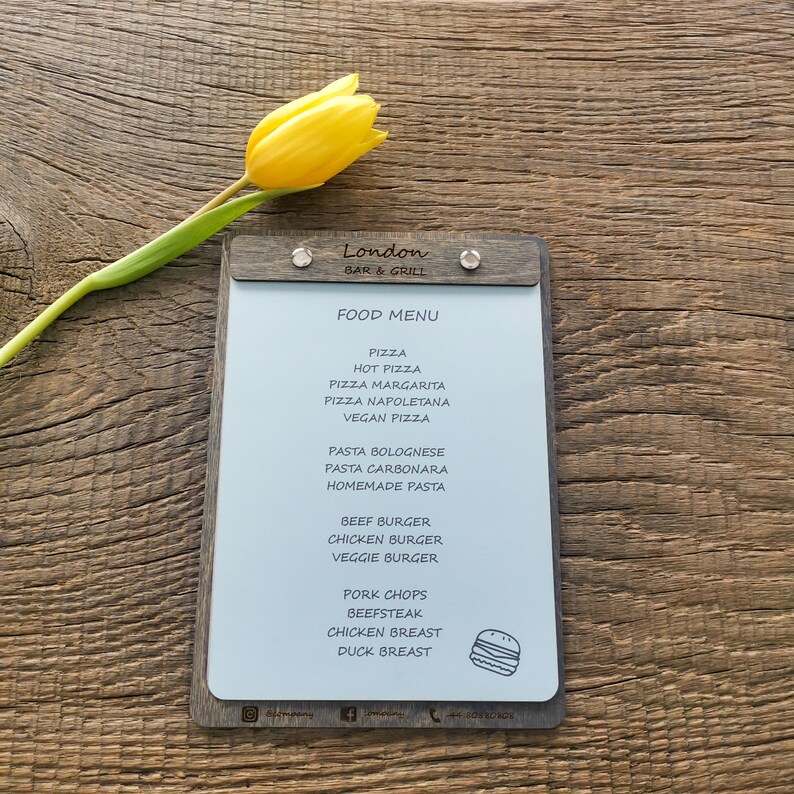 Menu Holder / Custom Menu Cover A5 Paper Size / FREE | Etsy
