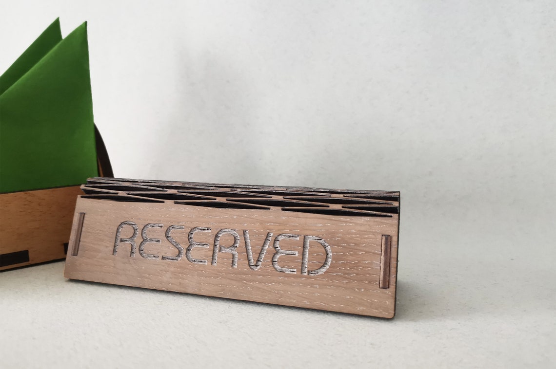 Oak Wood Reserved Table Sign / Wooden Reserved Sign for - Etsy