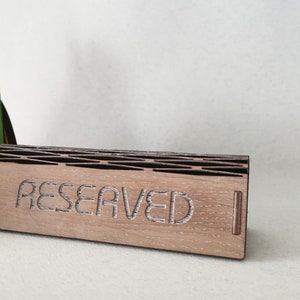 Oak Wood Reserved Table Sign / Wooden Reserved Sign for Restaurants and ...
