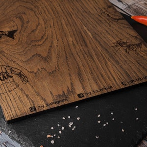 Wooden Oak Menu Holder / Custom Menu Holder / Free Personalization - Etsy