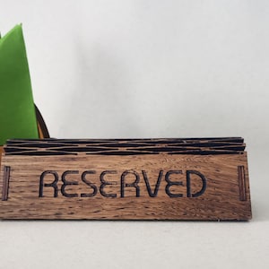 Oak Wood Reserved Table Sign / Wooden Reserved Sign for Restaurants and ...