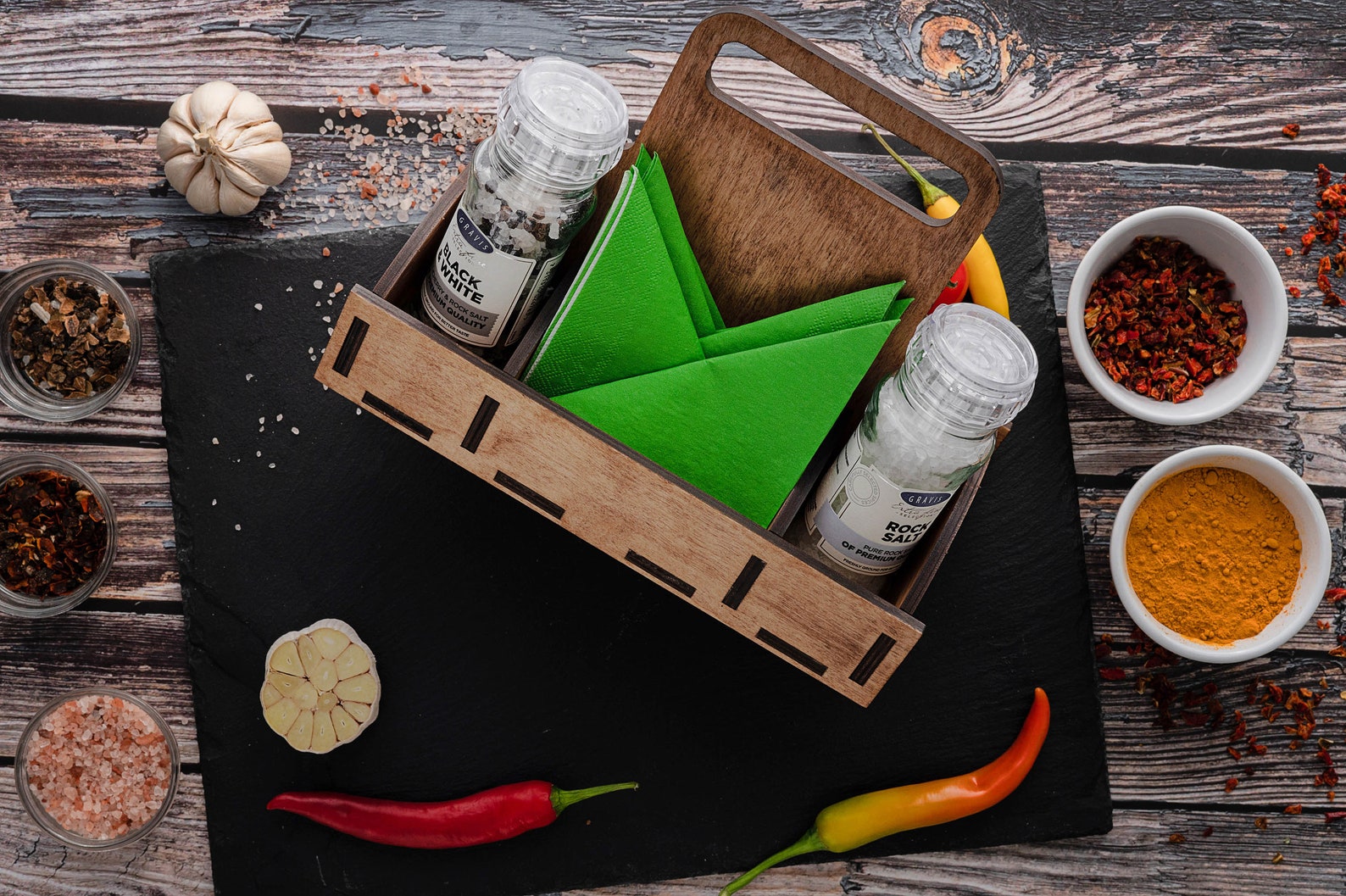 Personalized Table Caddy, Sectioned Condiment Cutlery Holder - Etsy