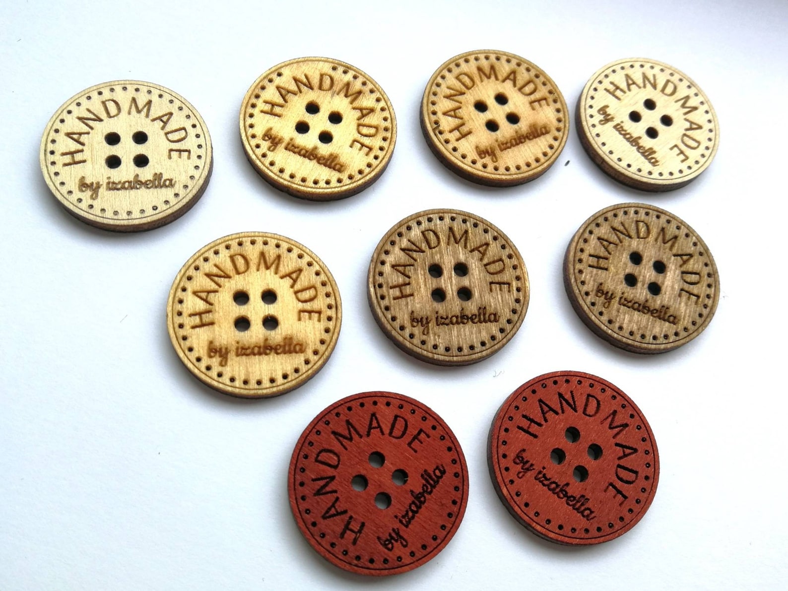 Personalized Wooden Buttons for Handmade Items / Set of 30 | Etsy