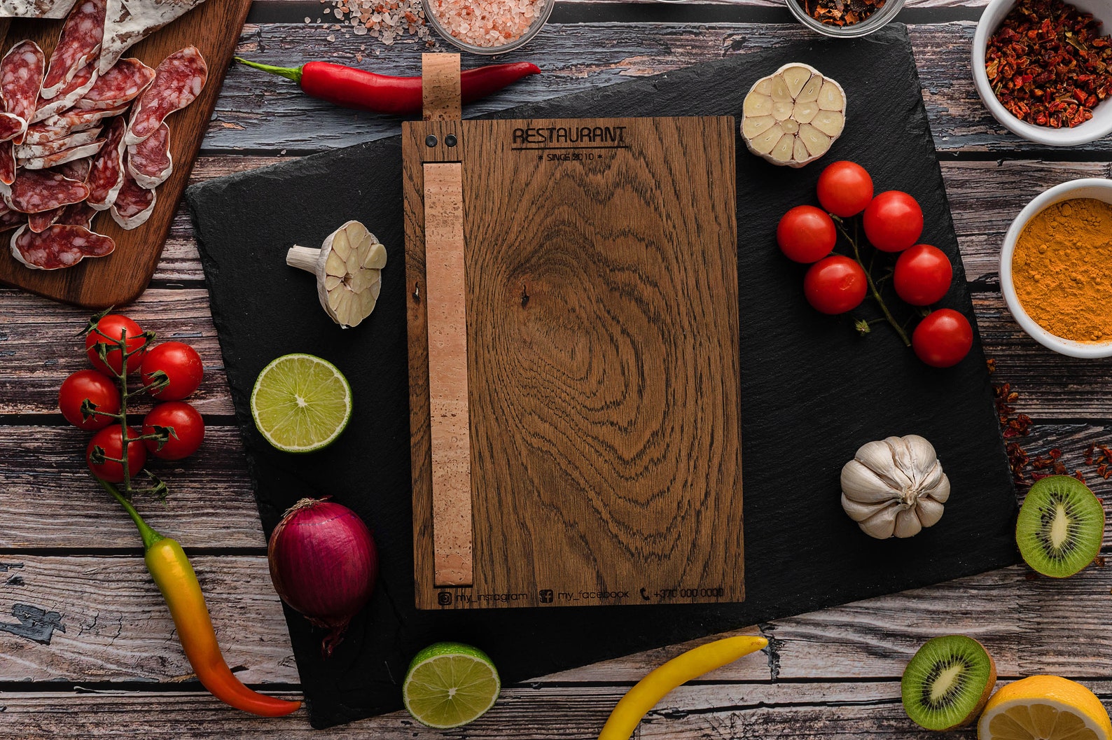 Luxurious Menu Holder / Paper Size A5 / High Quality Oak Wood Menu ...