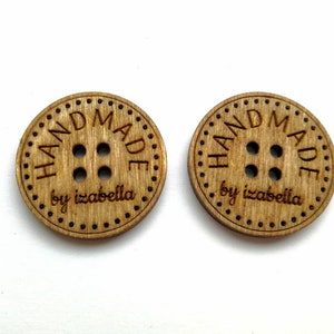 Personalized Wooden Buttons for Handmade Items / Set of 30 - Etsy