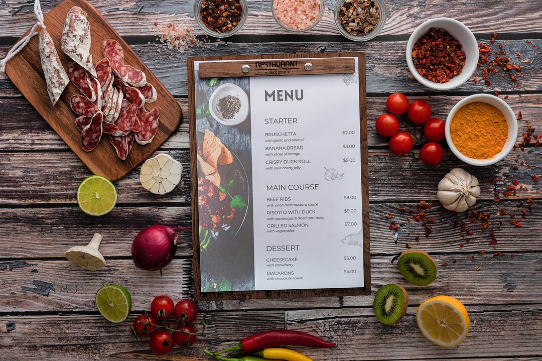 Wooden Oak Menu Holder / Custom Menu Holder / Free Personalization - Etsy