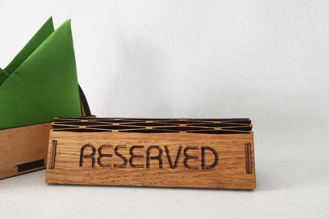 Oak Wood Reserved Table Sign / Wooden Reserved Sign for Restaurants and ...