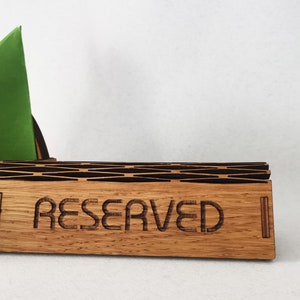 Oak Wood Reserved Table Sign / Wooden Reserved Sign for Restaurants and ...