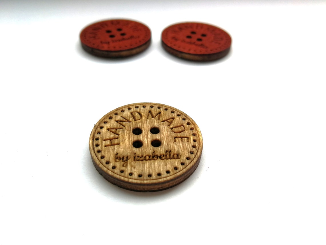 Personalized Wooden Buttons for Handmade Items / Set of 30 | Etsy
