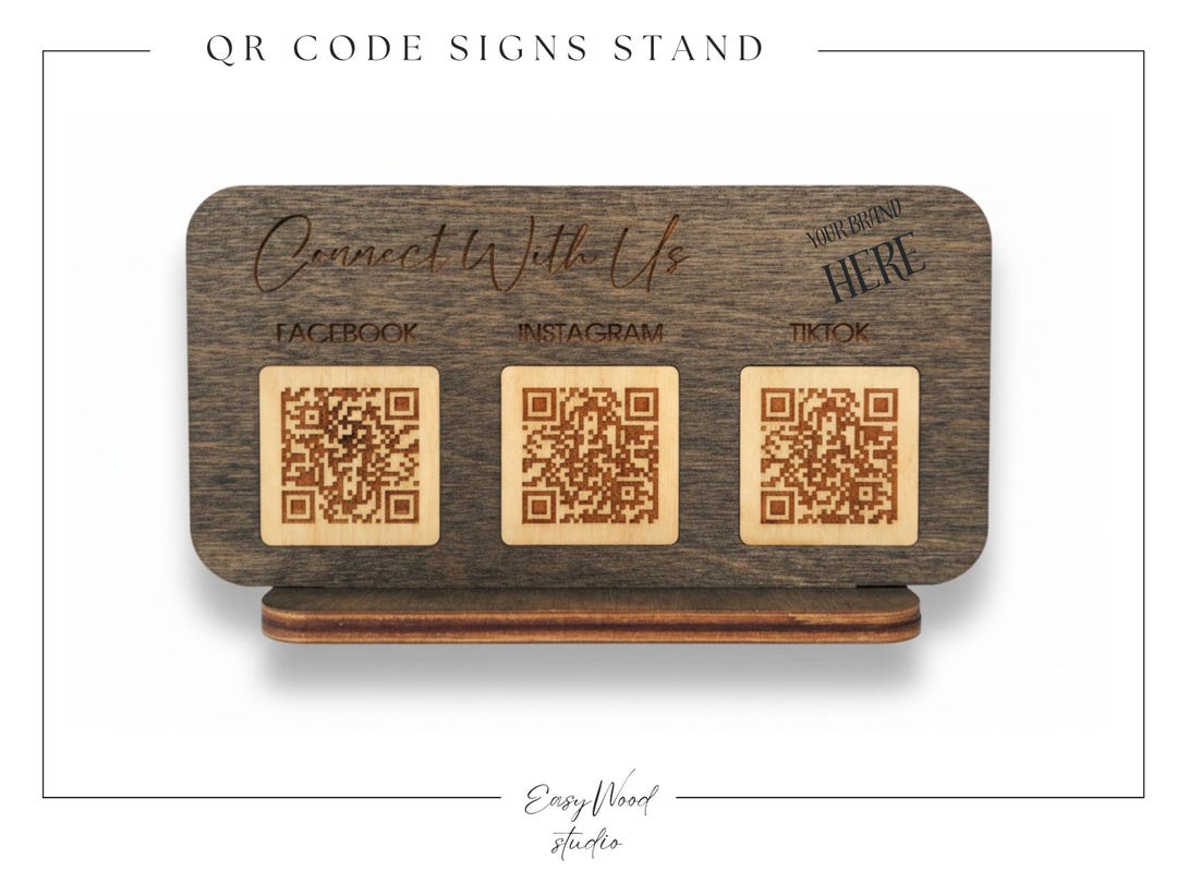 Custom QR Code Stand With Your Logo, Restaurant Menu Display - Etsy