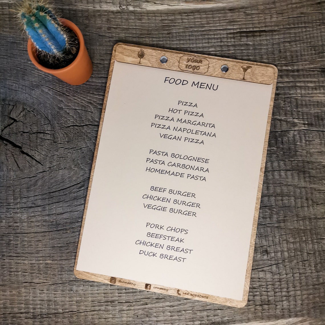 Menu Holder / Custom Menu Cover / A4 Paper Size - Etsy