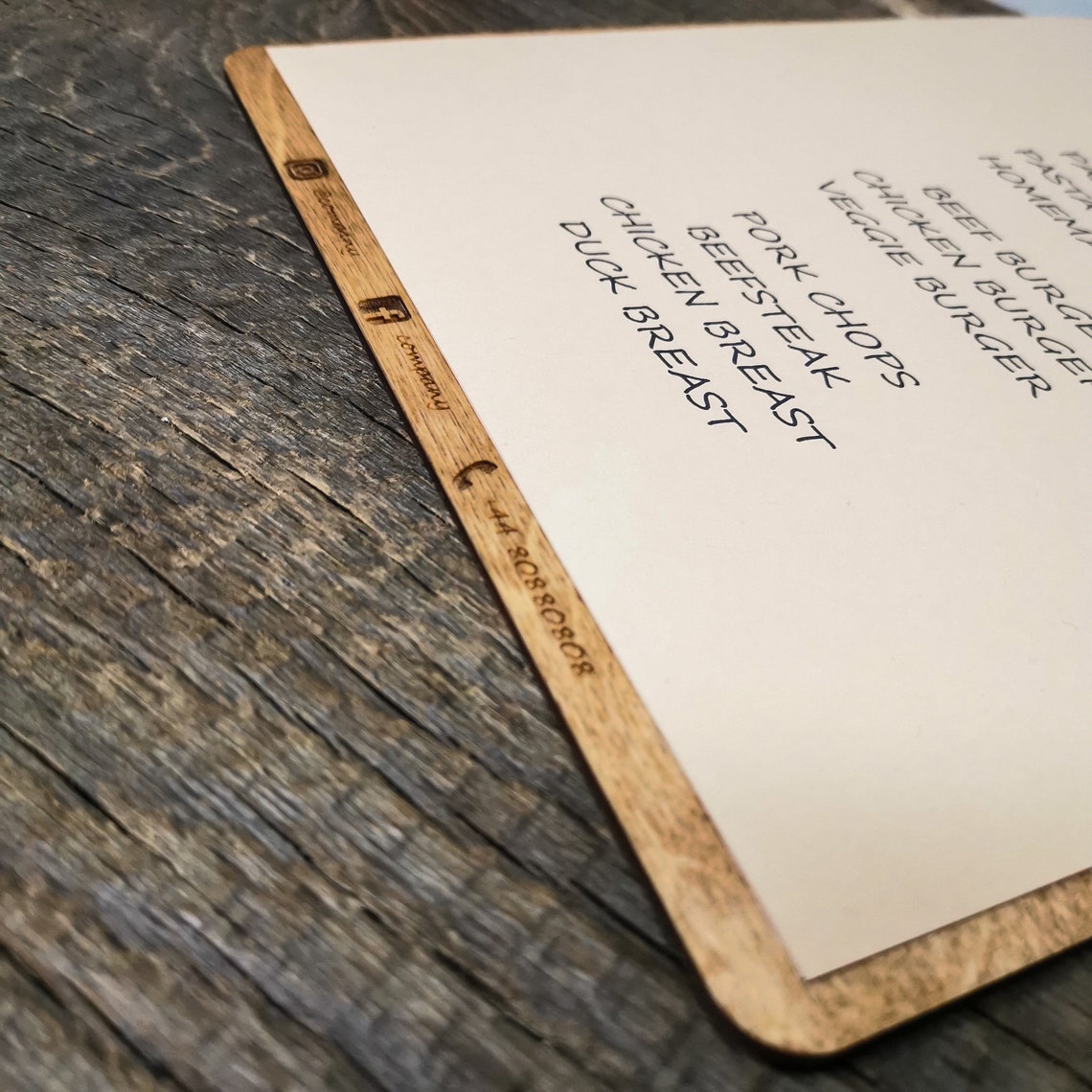 Menu Holder / Custom Menu Cover / A4 Paper Size - Etsy