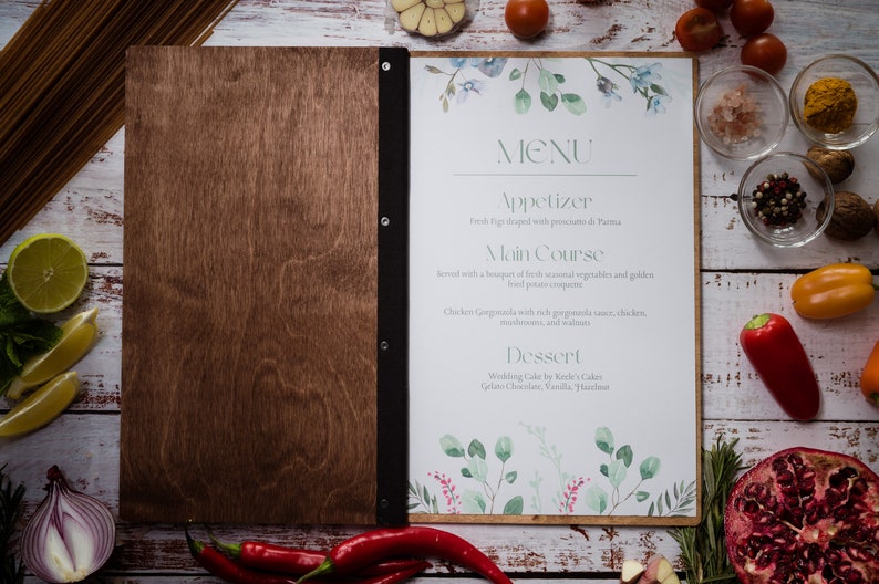 Foldable Menu Holder / A5 Paper Size / Custom Menu Cover / - Etsy