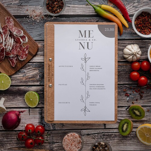 Menu Holder / Letter Paper Size Custom Menu Cover / FREE - Etsy