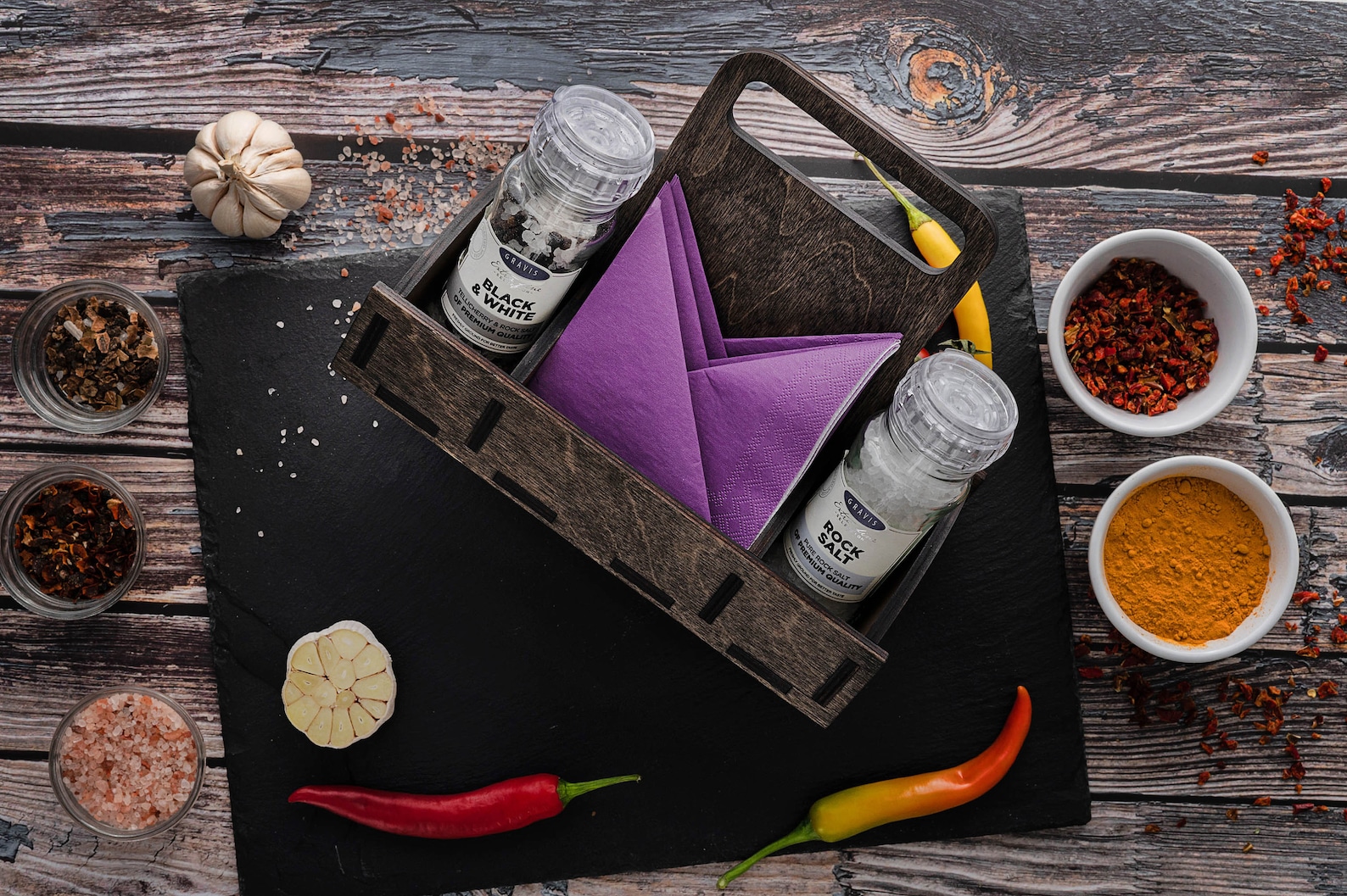 Personalized Table Caddy, Sectioned Condiment Cutlery Holder - Etsy