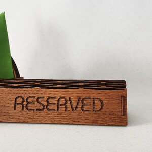 Oak Wood Reserved Table Sign / Wooden Reserved Sign for Restaurants and ...