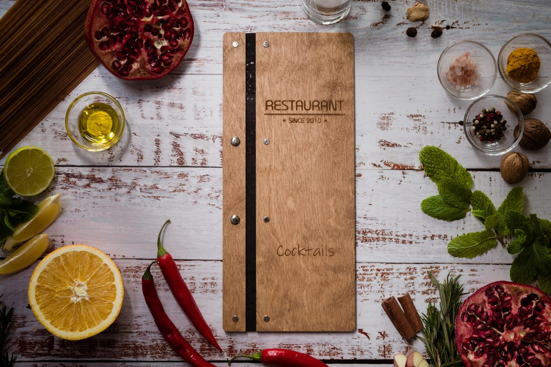 Foldable Menu Holder / Wine List Menu Holder / Custom Menu Cover - Etsy