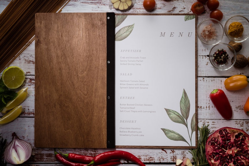 Foldable Menu Holder / Custom Menu Cover / A4 Paper Size - Etsy