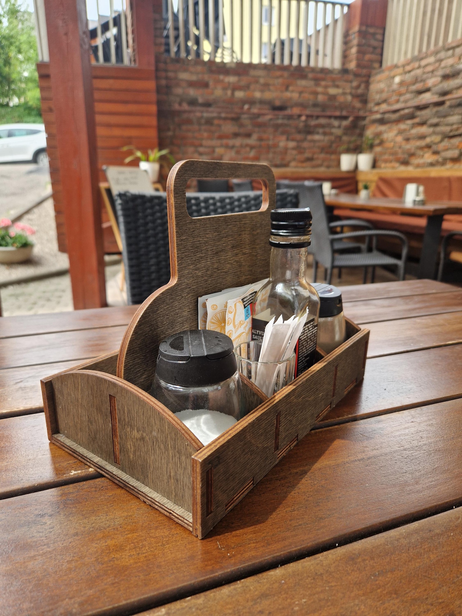 Personalized Table Caddy, Sectioned Condiment Cutlery Holder - Etsy