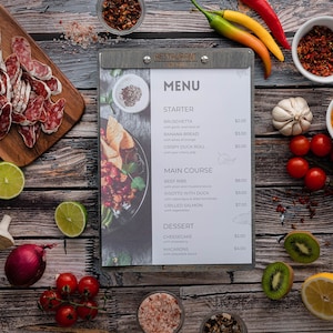 Menu Holder / Custom Menu Cover / A4 Paper Size - Etsy