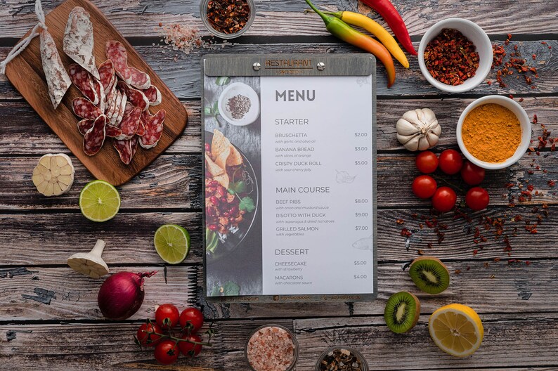 Menu Holder / Legal Paper Size / Custom Menu Cover - Etsy