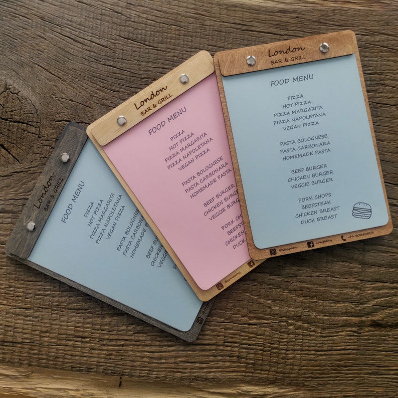 Menu Holder / Custom Menu Cover A5 Paper Size / FREE | Etsy