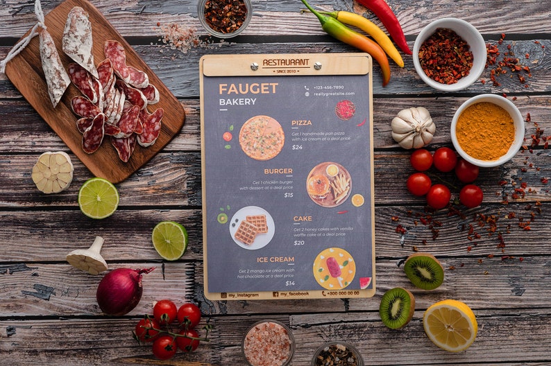 Menu Holder / Custom Menu Cover / A4 Paper Size - Etsy