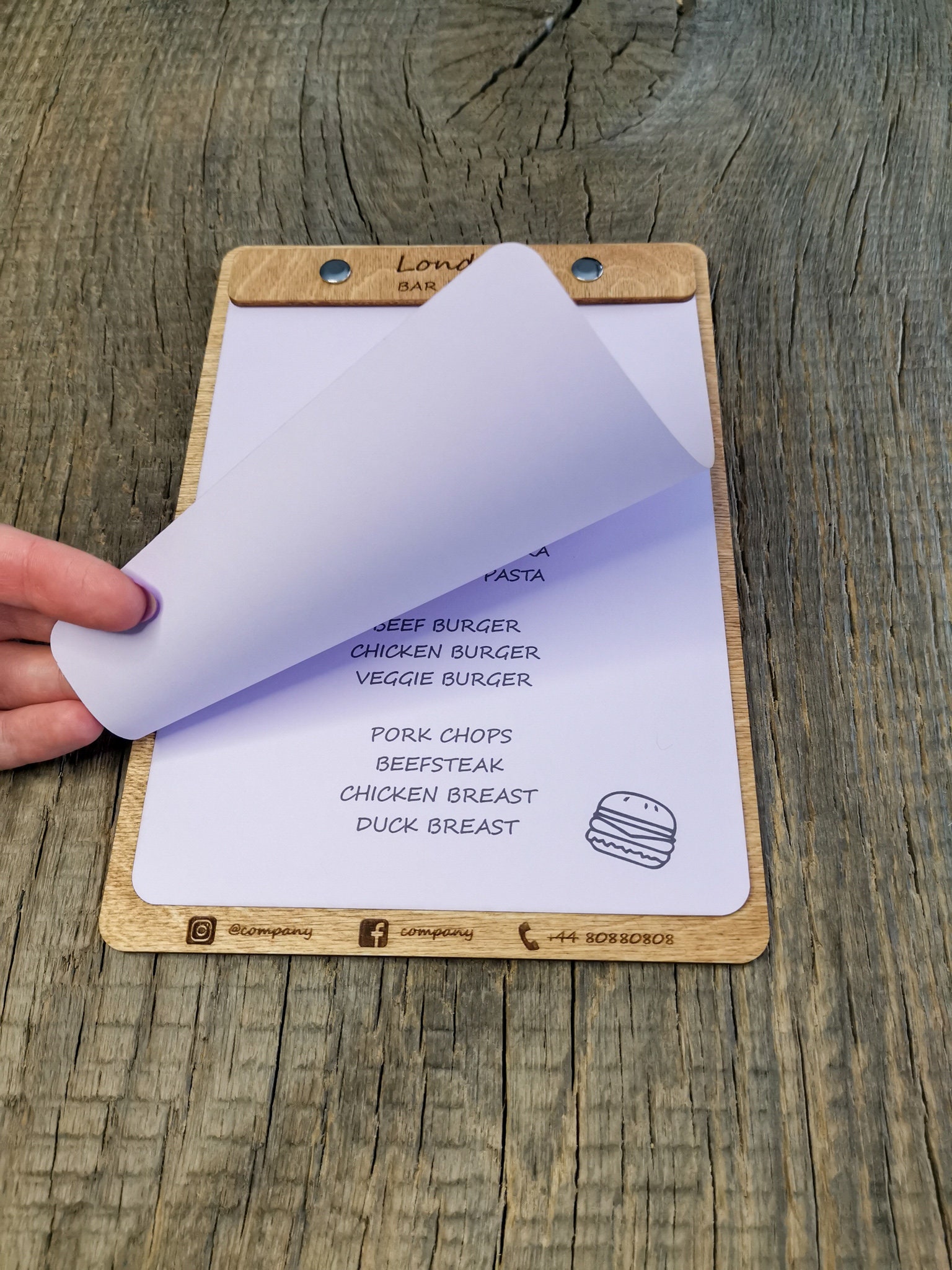 Menu Holder / Custom Menu Cover A5 Paper Size / FREE | Etsy UK