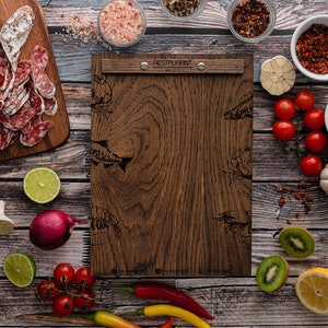 Wooden Oak Menu Holder / Custom Menu Holder / Free Personalization - Etsy