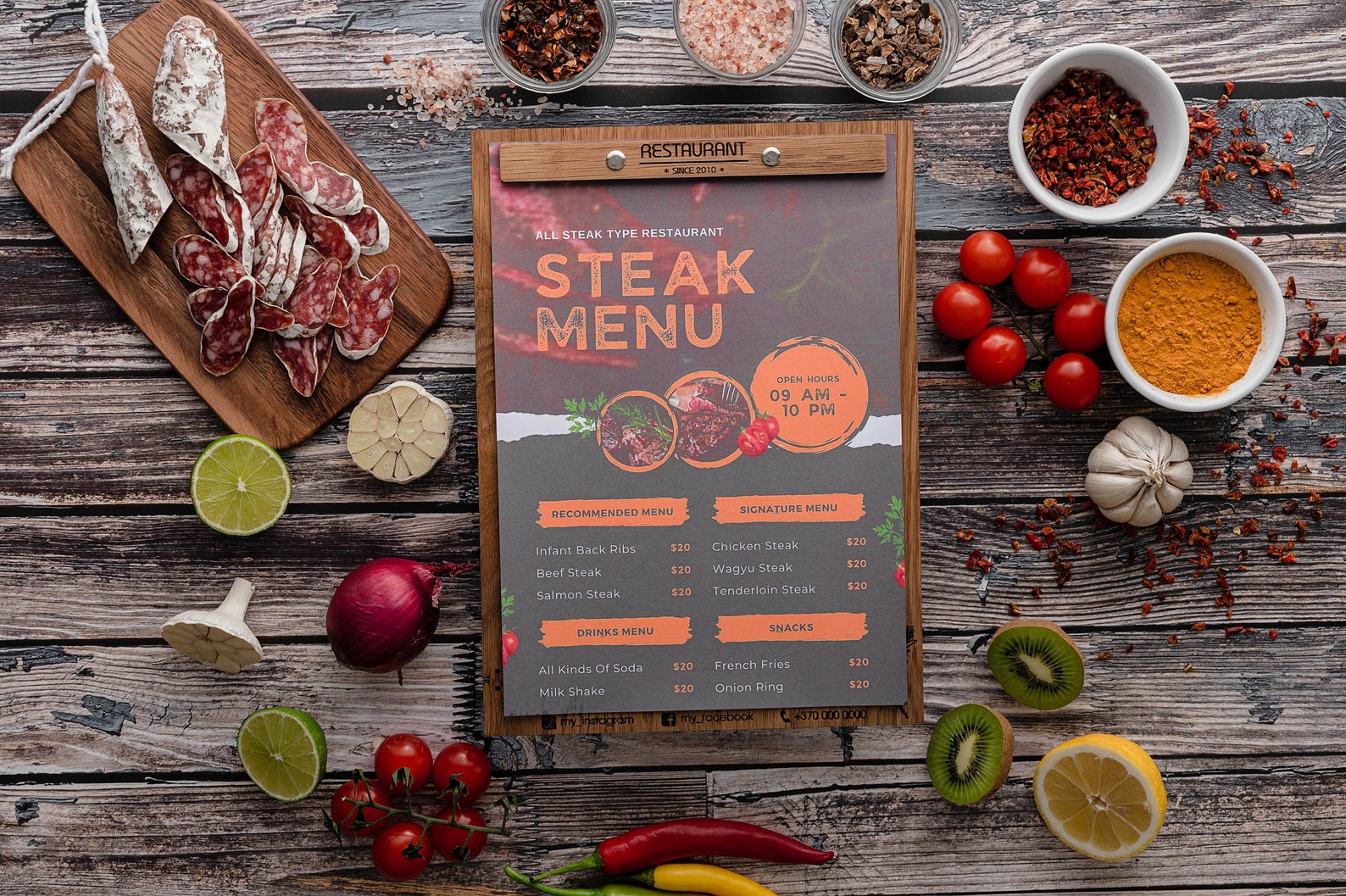 Wooden Oak Menu Holder / Custom Menu Holder / Free - Etsy