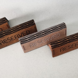 Oak Wood Reserved Table Sign / Wooden Reserved Sign for Restaurants and ...