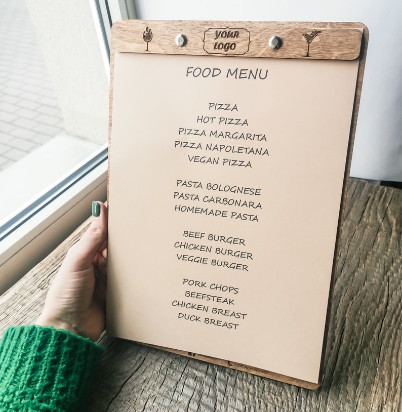 Menu Holder / Custom Menu Cover / A4 Paper Size - Etsy