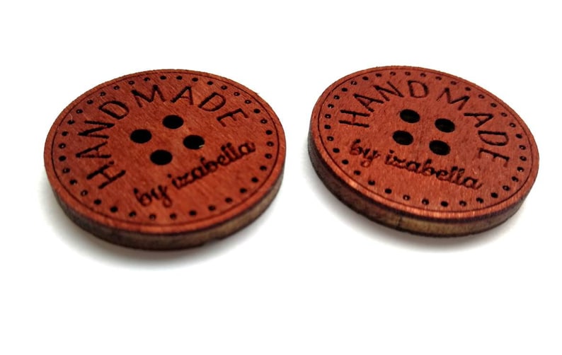 Personalized Wooden Buttons for Handmade Items / Set of 30 | Etsy