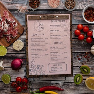 Menu Holder / Custom Menu Cover / A4 Paper Size - Etsy