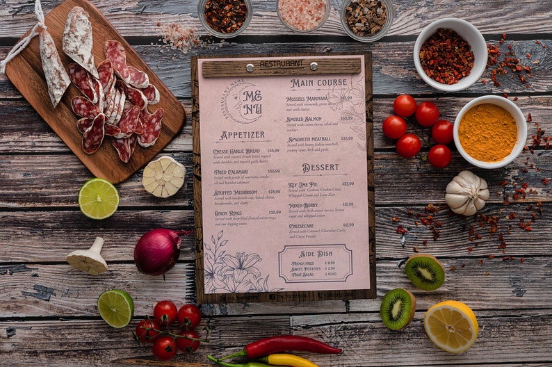 Menu Holder / Custom Menu Cover / A4 Paper Size - Etsy