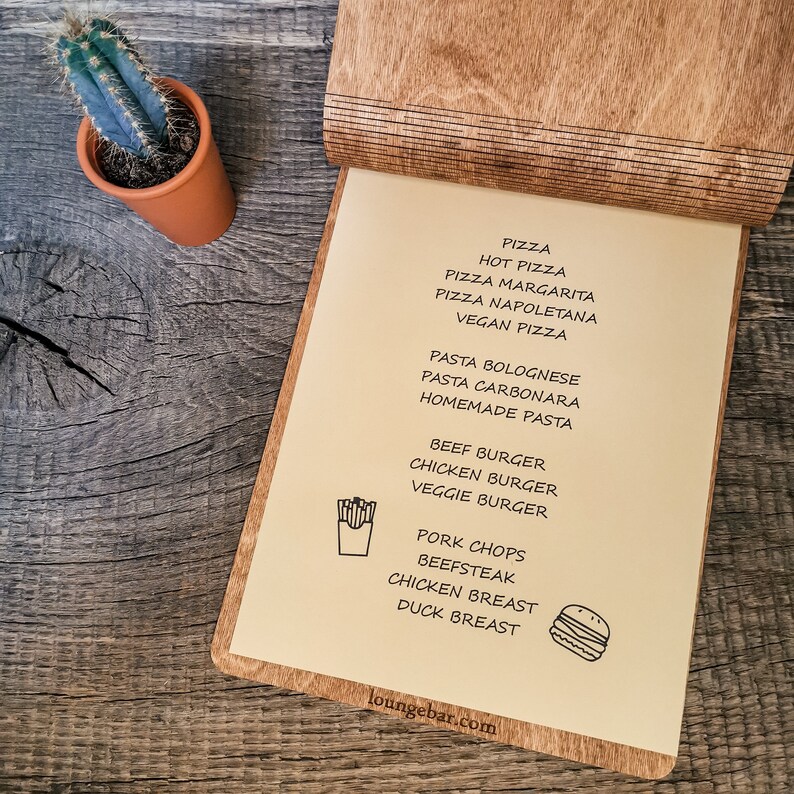 Custom Menu Holder / Menu Cover / FREE PERSONALIZATION - Etsy