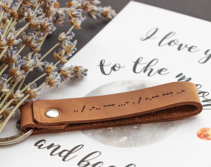 Morse Code Key Chain, Custom Morse Code, Morse Code Couple Key Chain ...