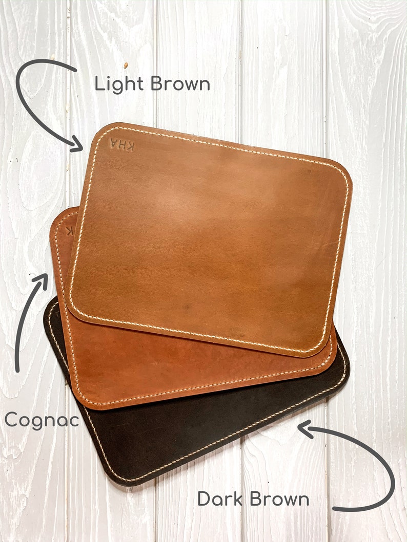 Personalized Stiched Leather Mouse Pad Monogrammed mouse pad | Etsy