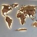 3D Wood World Map, Large Wooden Wall Art With Backlighting - Etsy
