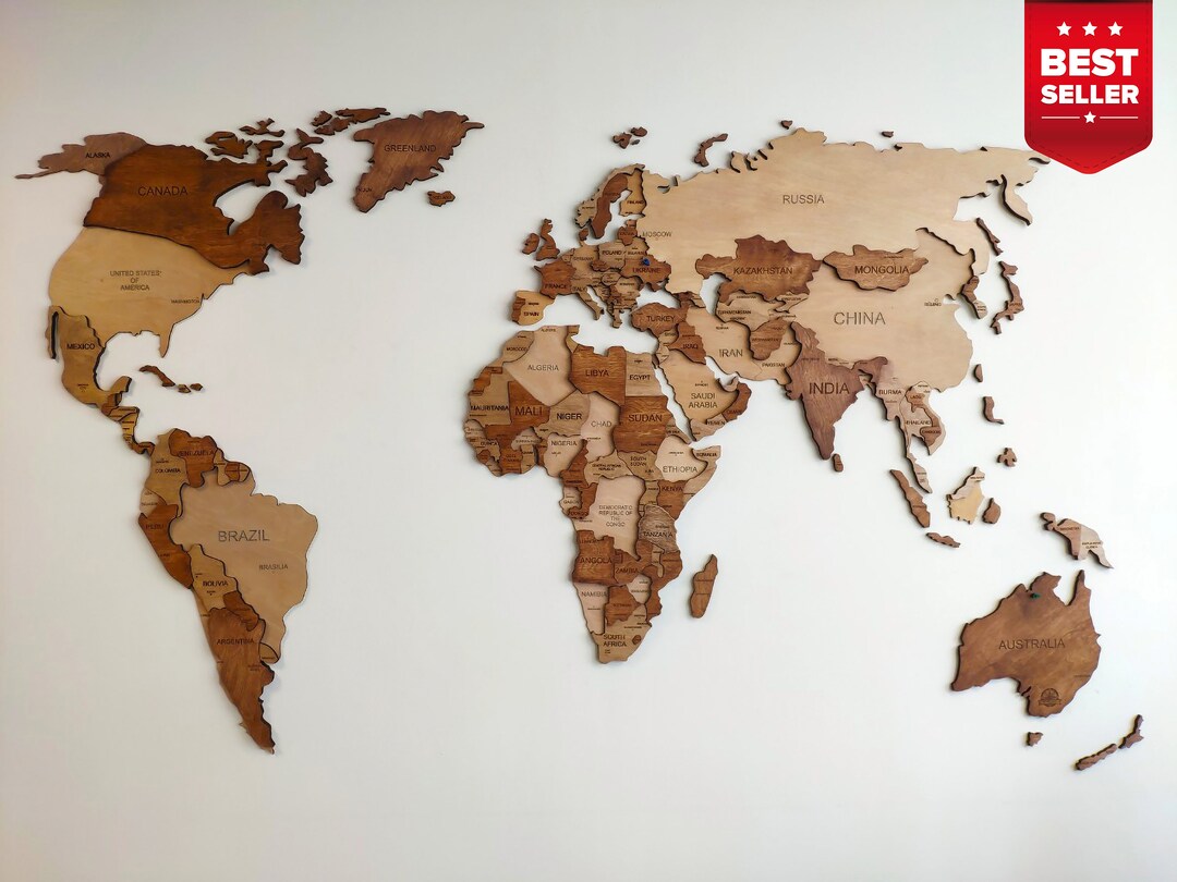 Mapas de madera en 3D personalizados, decoración sobre la cama, mapa de madera de EE. UU., mapas ...