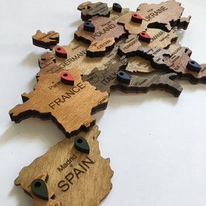 Sticker Set, Geotag Set, Map Decor, Markers for Travel Map, Wood Map ...