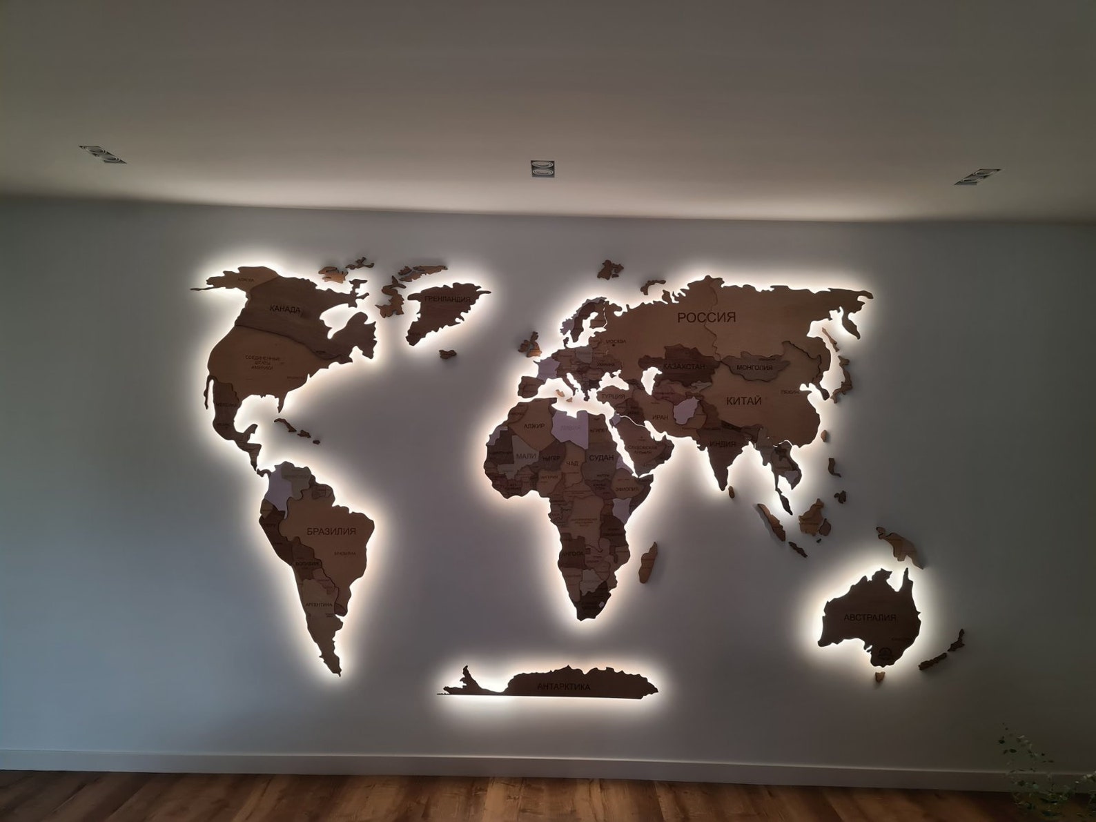 3D World Map With Leds Wooden Wall Map of the World 3D - Etsy Canada