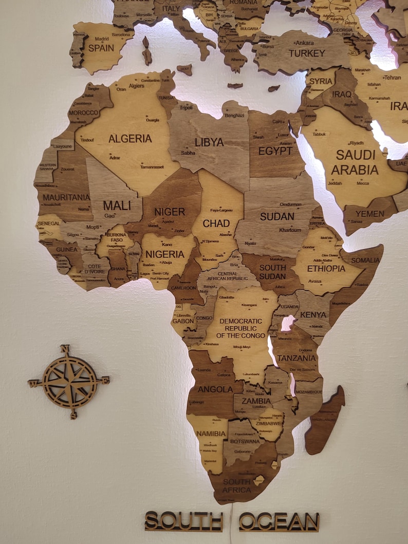 Led Wood World Map, Wood World Map Led, 3d Wooden Map Led, 3d Wooden ...