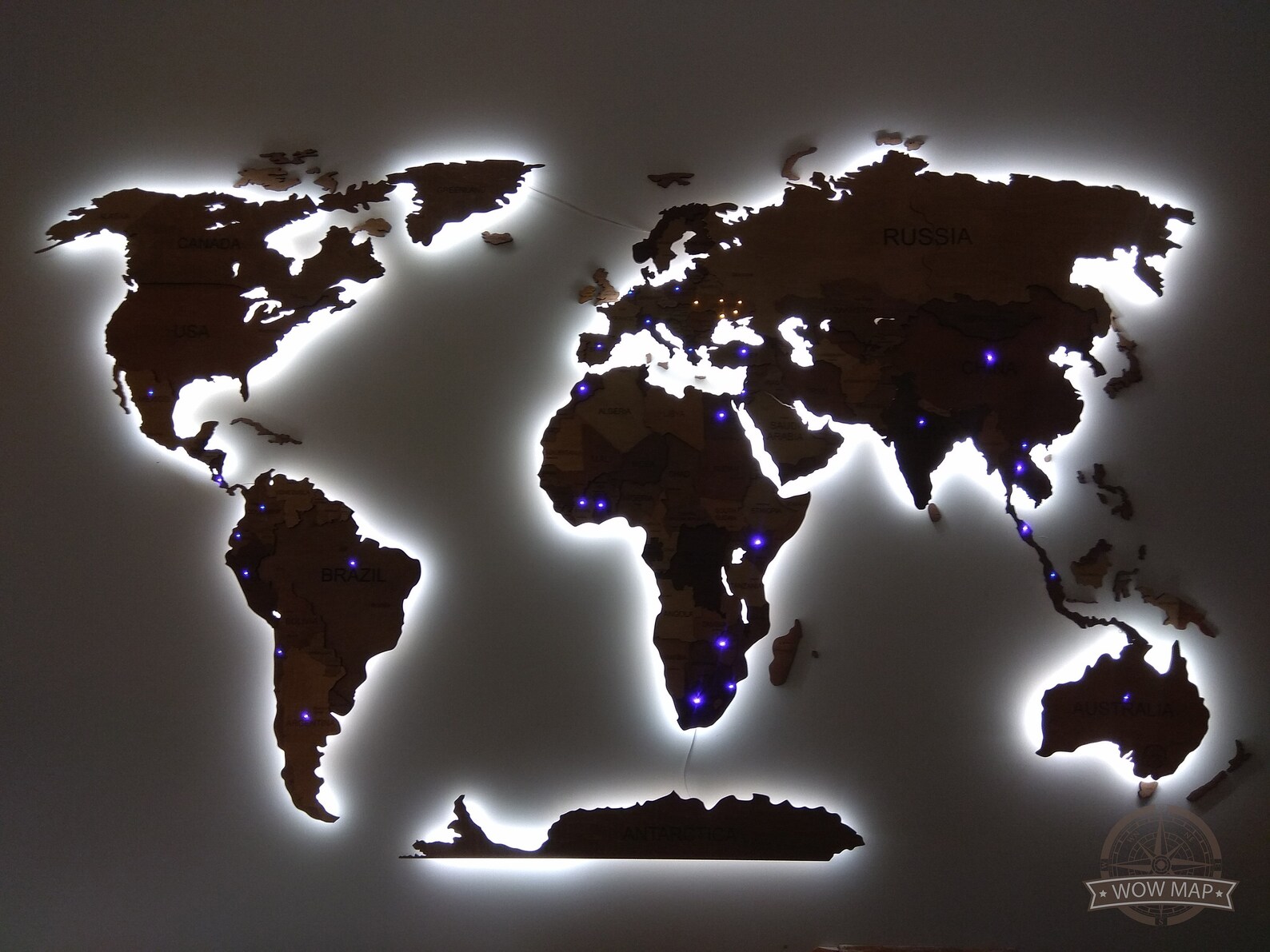 3d Led World Map, Wood World Map Led, Led Wood World Map, 3d Wooden ...