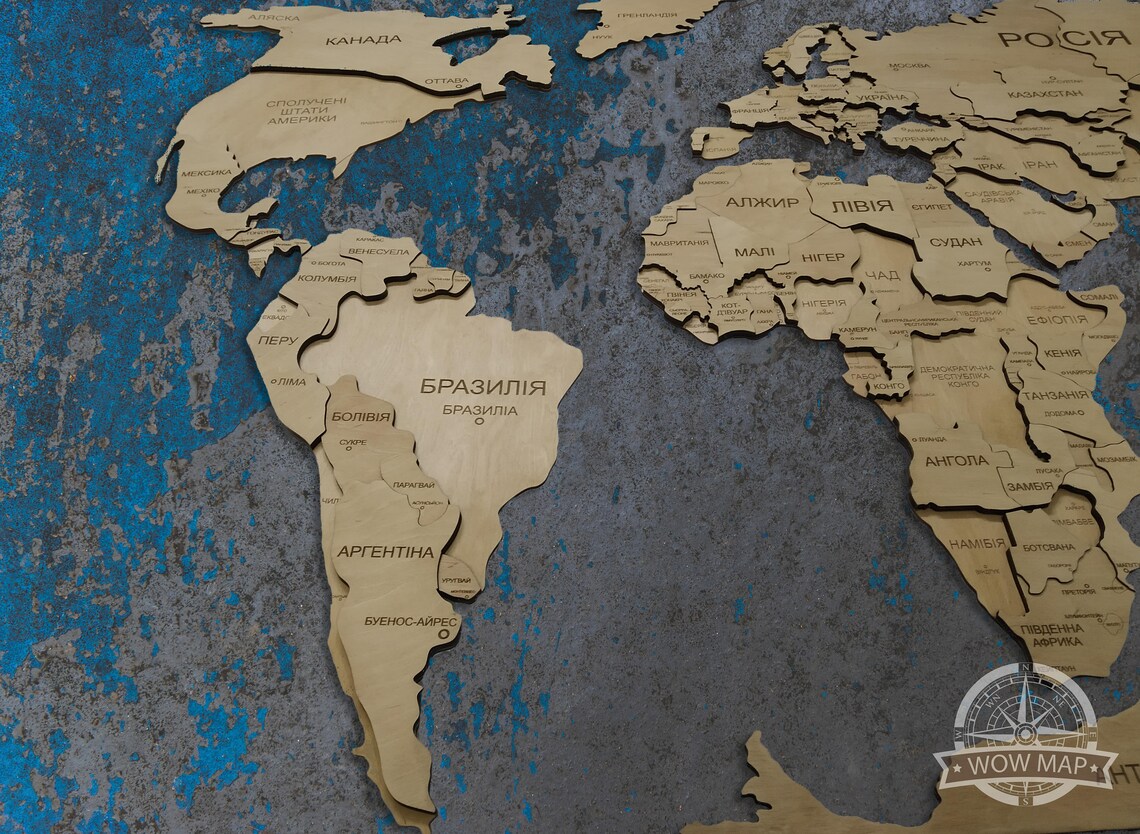 Custom Wood Maps, Maple Wood Map, 3d Wood Maps Custom, Wooden Map ...